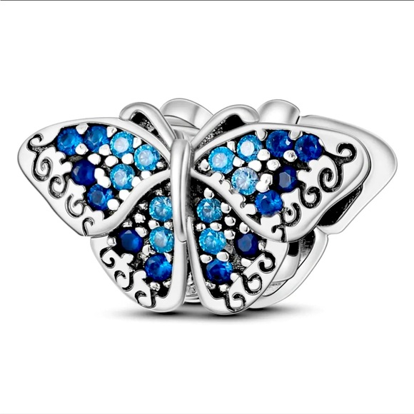 Jewelry | New Large Blue Butterfly Charm Sterling Silver For Pandora ...